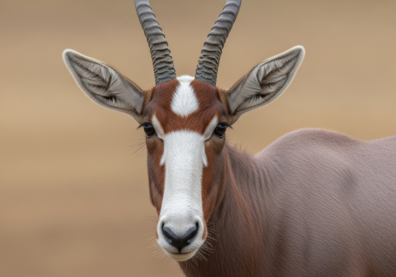 Adult bontebok with distinctive white facial markings